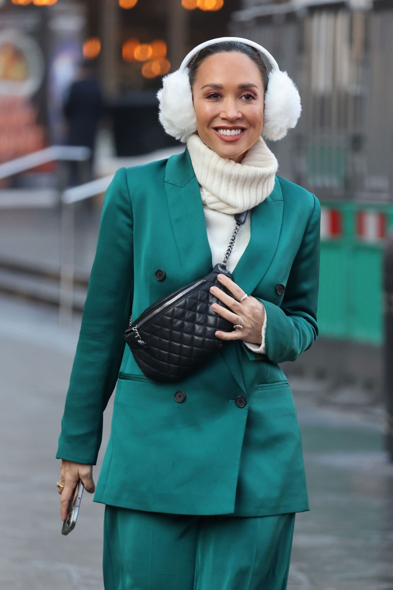 Myleene Klass Global Studios 16th December 2022 Satiny Myleene Klass Global Studios 16th December 2022 Satiny